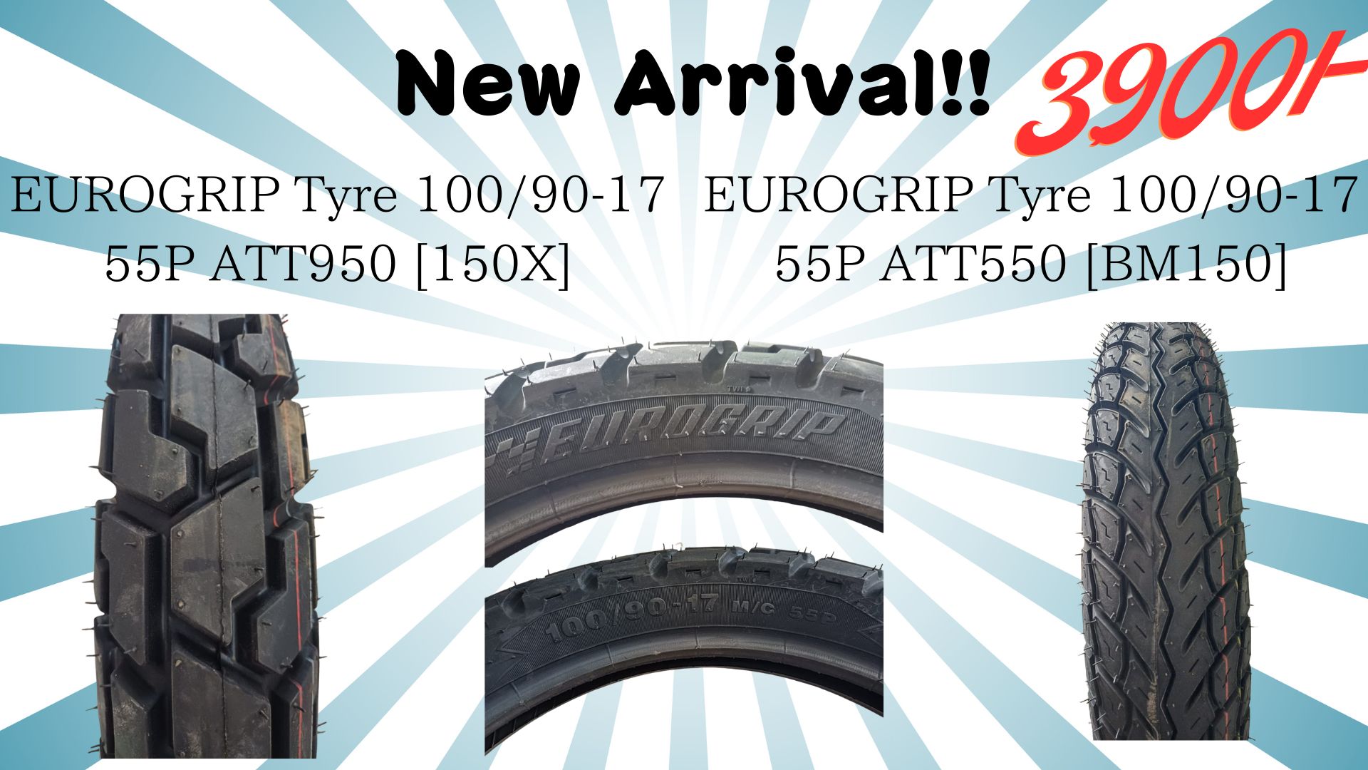EUROGRIP TYRE 100/90-17