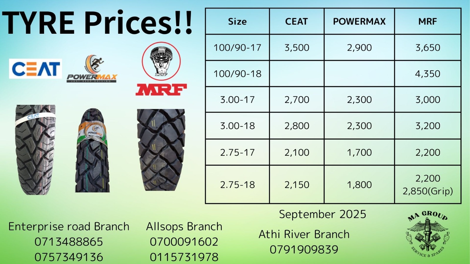 Power Your Ride – New Tyre Prices Out Now
